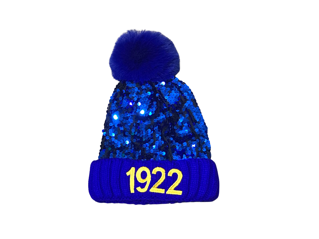 Founding Year Sequined Pom-Pom Beanies – Washington Designs