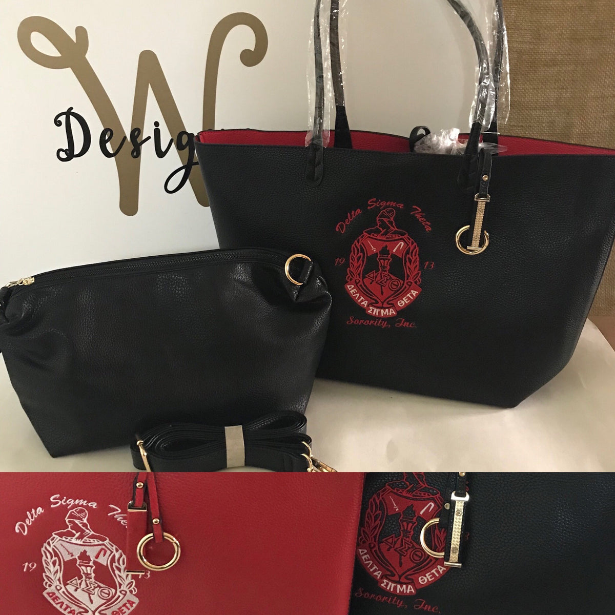 Delta Sigma Theta DST Inspired 2pc Tote Set – Washington Designs
