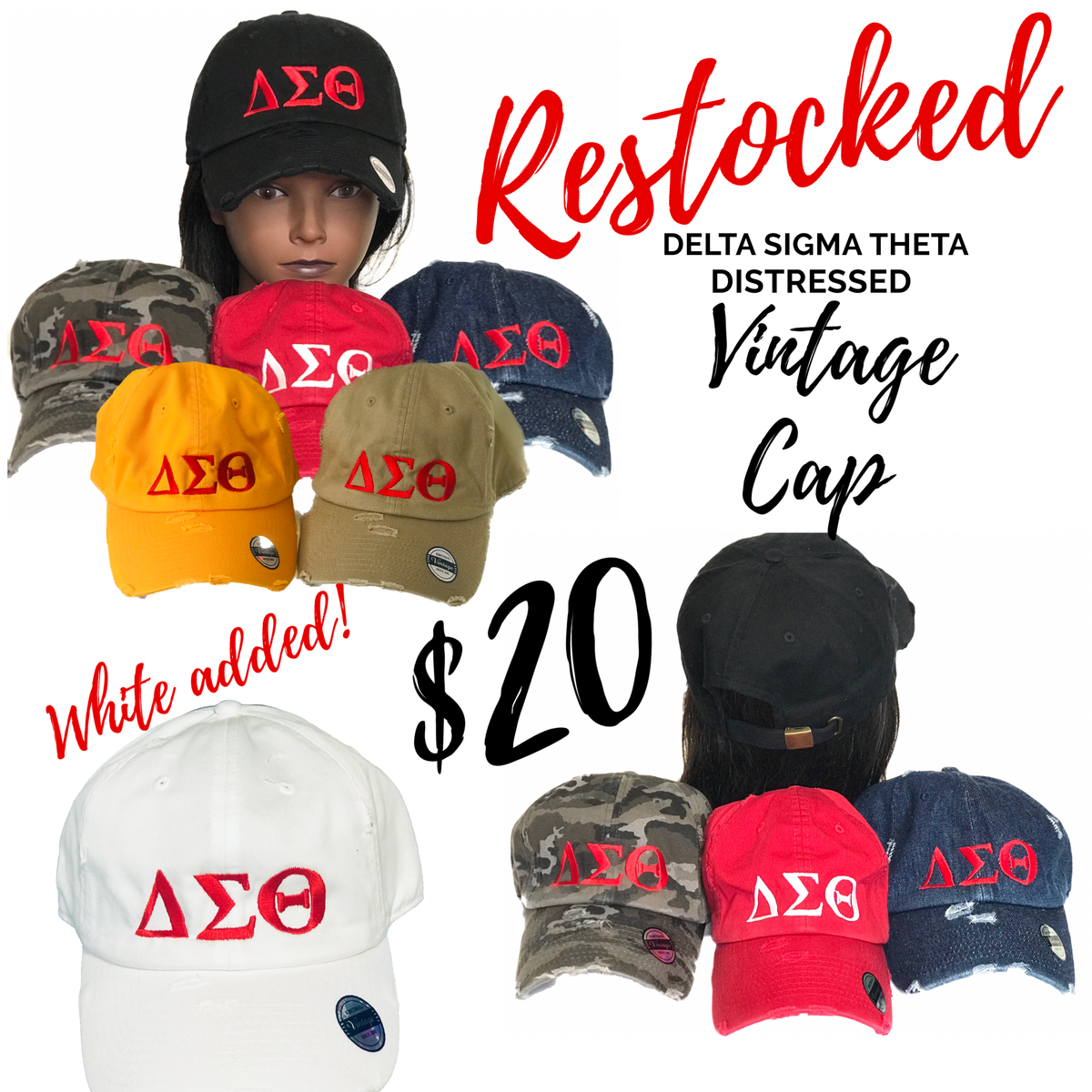 Delta Sigma Theta DST Distressed Vintage Cap – Washington Designs